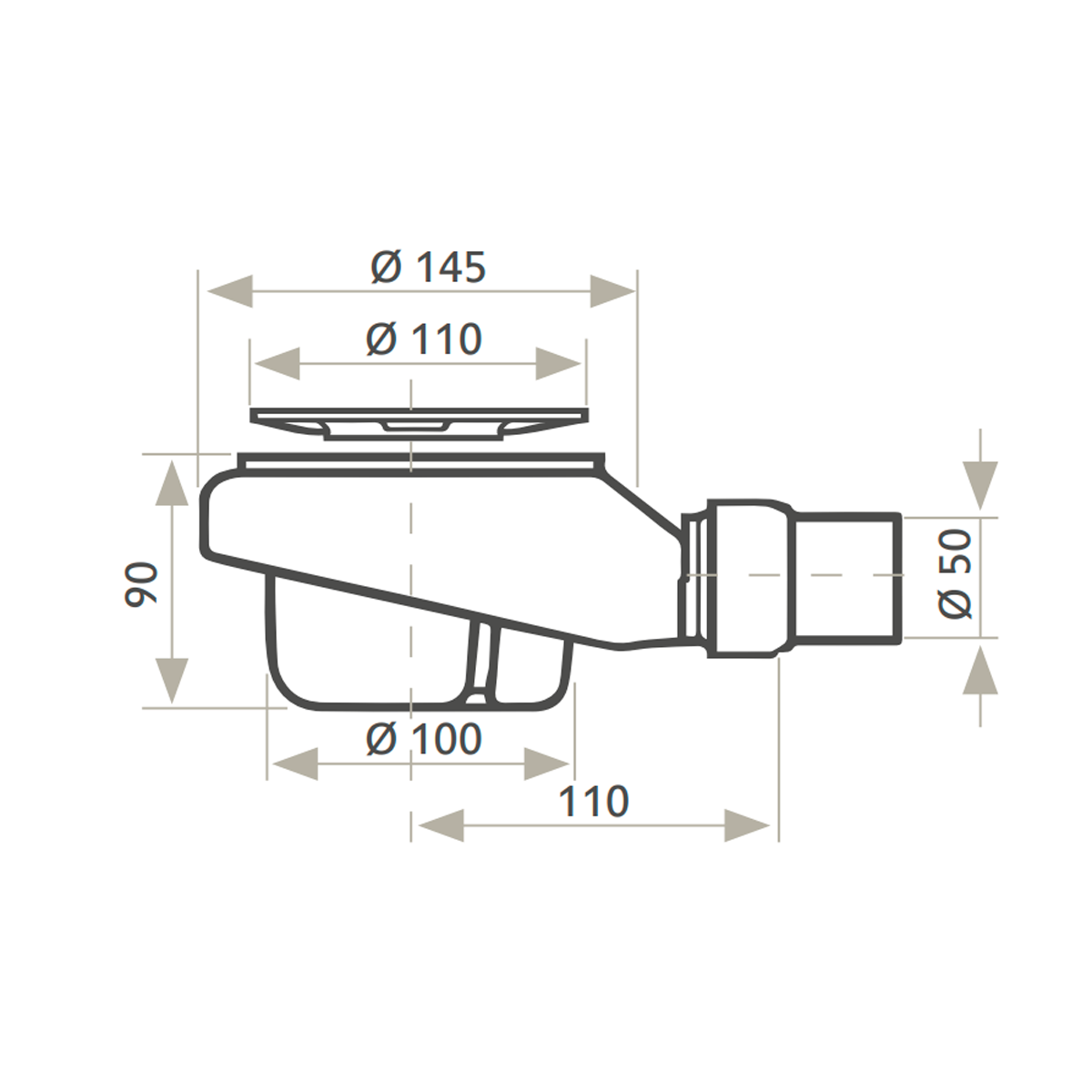 Acquabella High Flow Trap with Horizontal Output